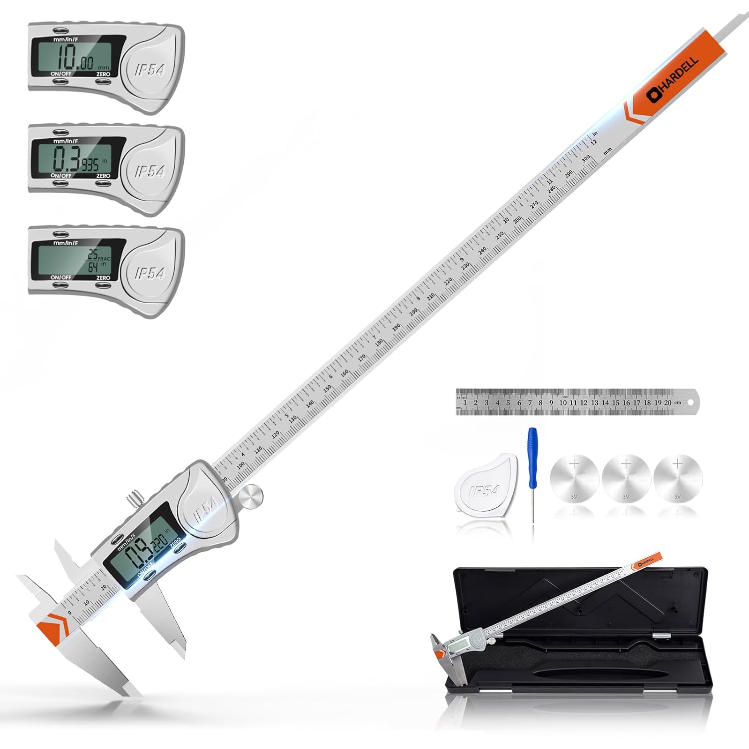 12 Inch Metal Digital Caliper Measuring Tool with 3 Batteries – Hardell